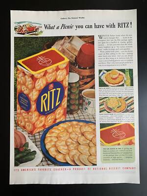 Vintage 1940 Ritz Crackers Print Ad | eBay