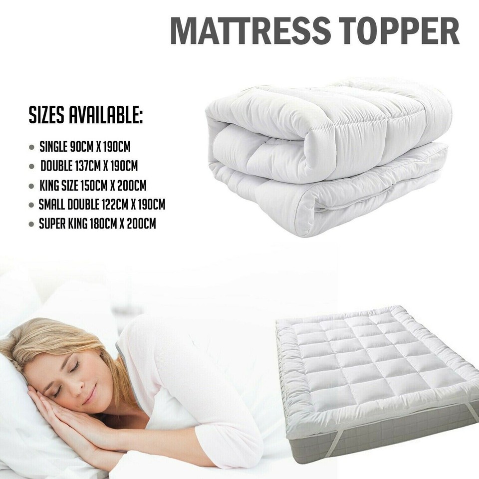 2" 4" Deep Luxury Mattress Topper Extra Soft Hotel Quality Microfiber ...