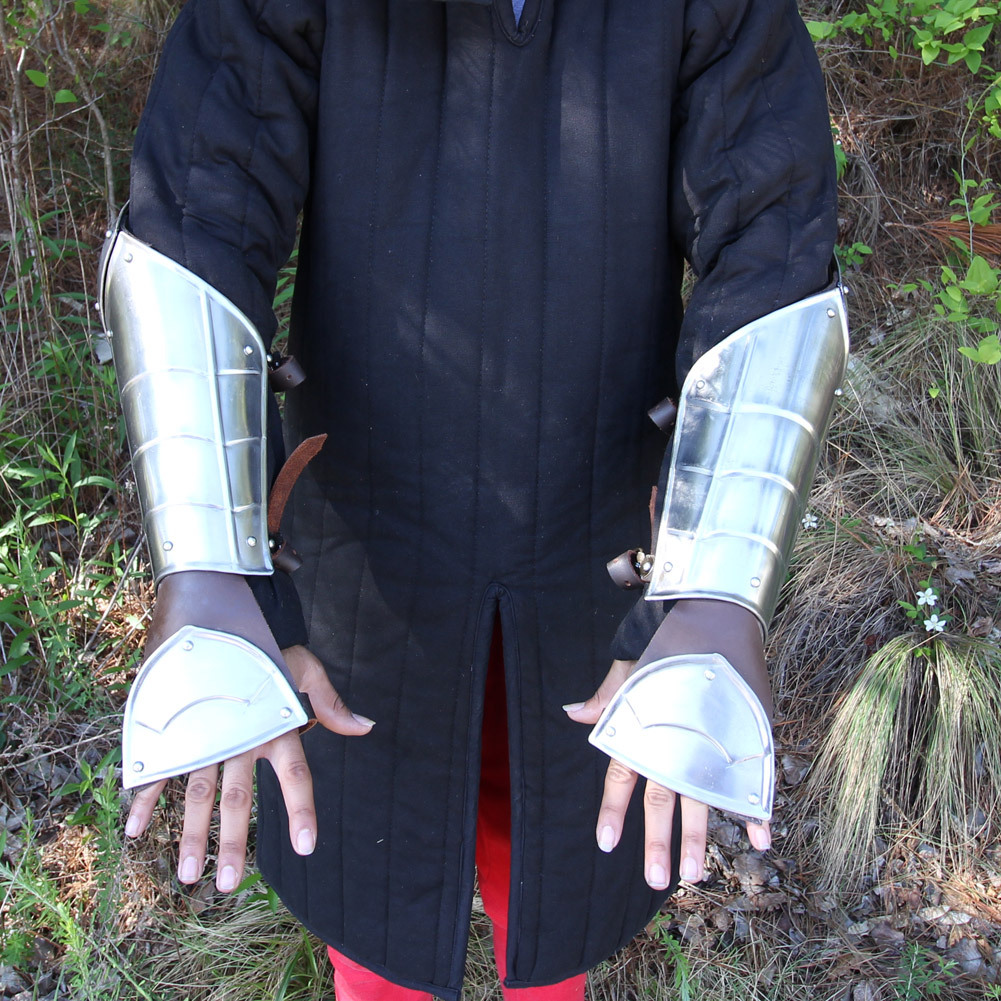 Medieval Knights Righteous Defender Plate 20g Arm Vambraces Armor Set ...