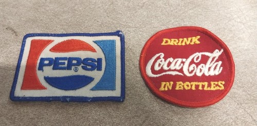 Vtg Pepsi Coca Cola Drink in Bottles Patches Pair Soda Pop Beverage ...