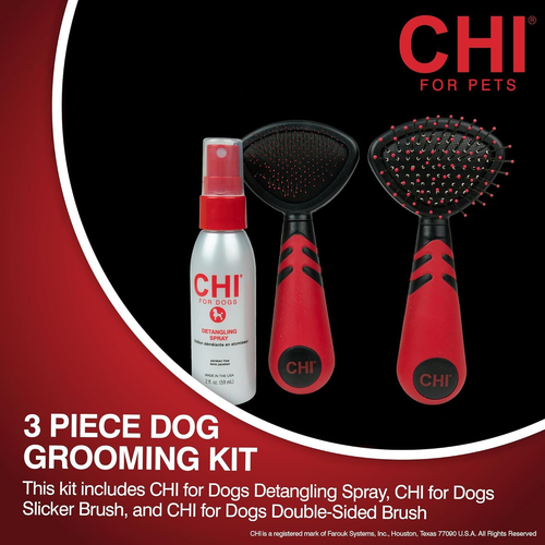 CHI for Dogs Small Dog Detangling Kit - 3-Piece Grooming Set One Size ...