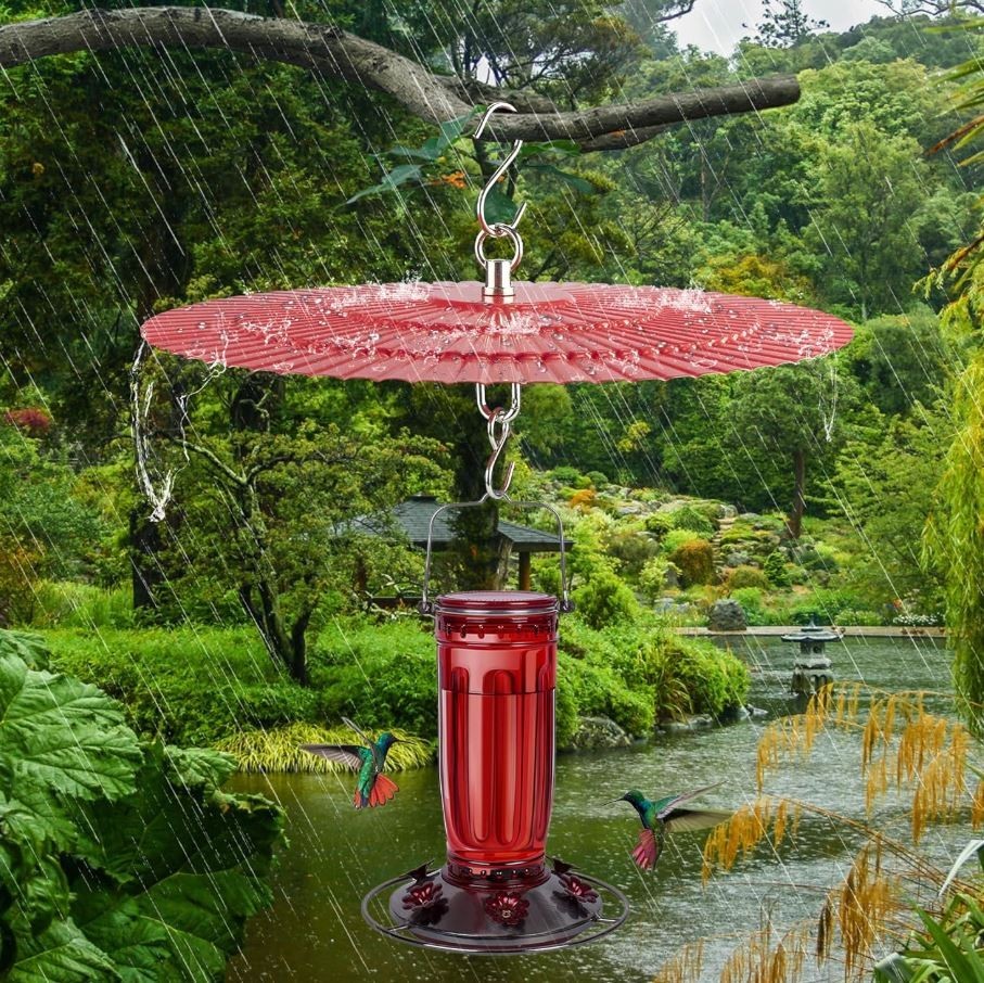 11.2" Metal Bird Feeder Rain Guard Red Dome Shield Umbrella Cover AA | eBay
