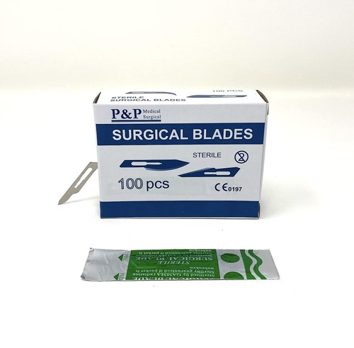 Scalpel Blades Size 15 Carbon Steel Sterile Surgical Use Box of 100 ...