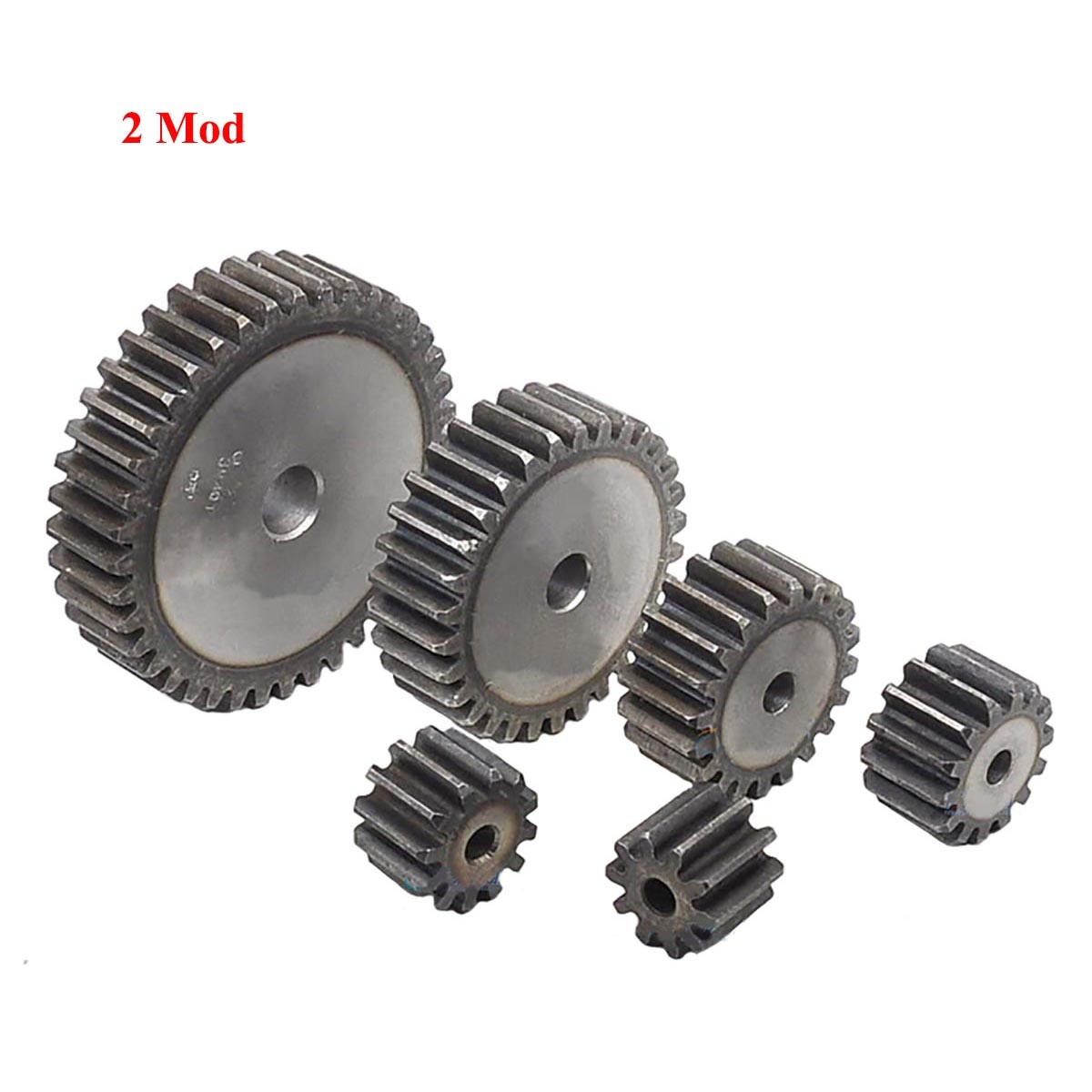 2 Mod Spur Gear 10T-127T Teeth Transmission Gear 45# Steel 2M Module ...