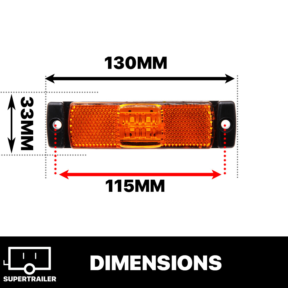 10X LED Clearance Lights Side Marker Amber Indicators Trailer Truck RV ...