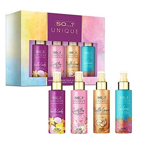 So…? Unique Grande Body Mist Fragrance Spray 4x50ml-Gift Set | eBay UK