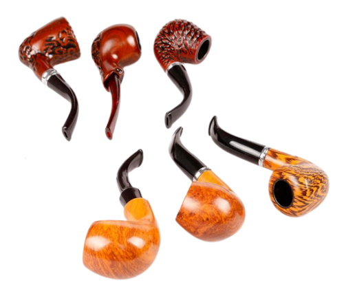 6 pack Wooden Smoking Pipes set Tobacco Smoking Pipe Gift Box For Dad ...