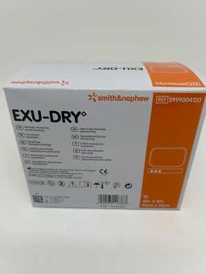 EXU-DRY Adsorptive woung Dressing 4 x 6" 10 per Box. Exp 2023. Ref ...