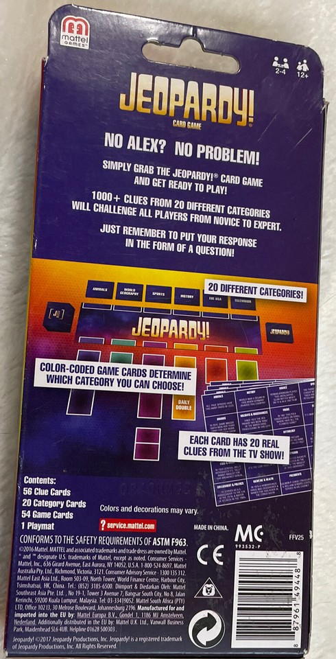 BRAND NEW Mattel Games Jeopardy Card Game | eBay