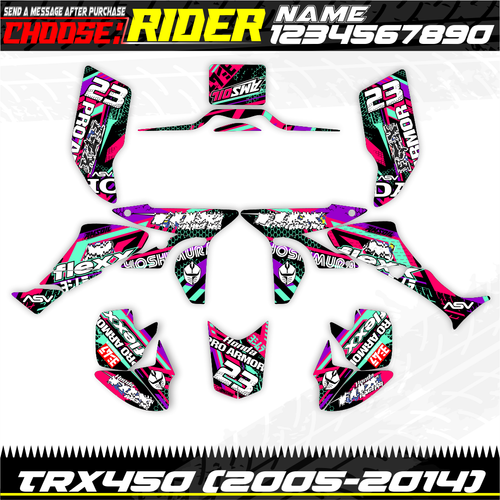Compatible honda TRX450R 450R 2005 to 2019 Graphics Decals KIT Sticker ...