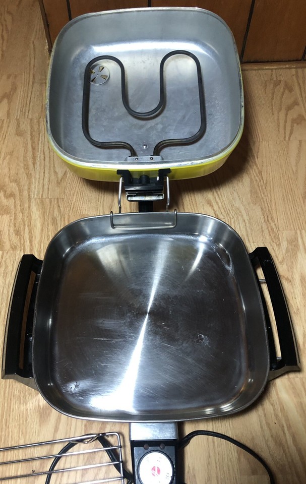Vintage Yellow Hoover Electric Fry Pan B3009 Excellent Condition Broil ...