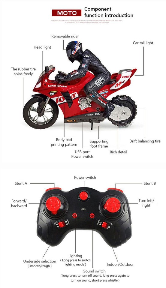 Rc Motorcycles Toys for Boys 1/6 Electric Motor Rc Cars High Speed 4ch ...