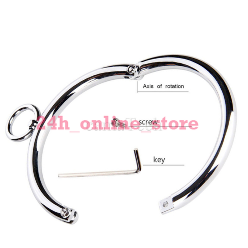 Slaves Stainless Steel Lockable Metal Neck Collar Restraint Bound ...