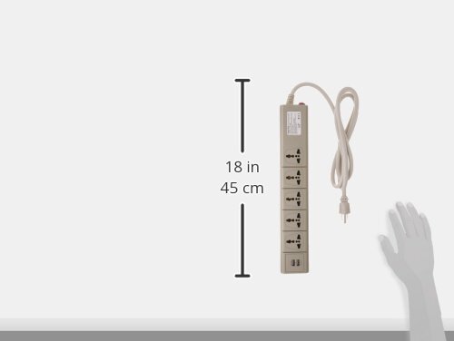 Multi-outlet Universal Power Strip with 2 USB Ports and 5-Outlets 110 ...