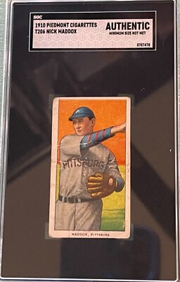 1910 PIEDMONT CIGARETTES T 206 NICK MADDOX SGC A AUTHENTIC | eBay