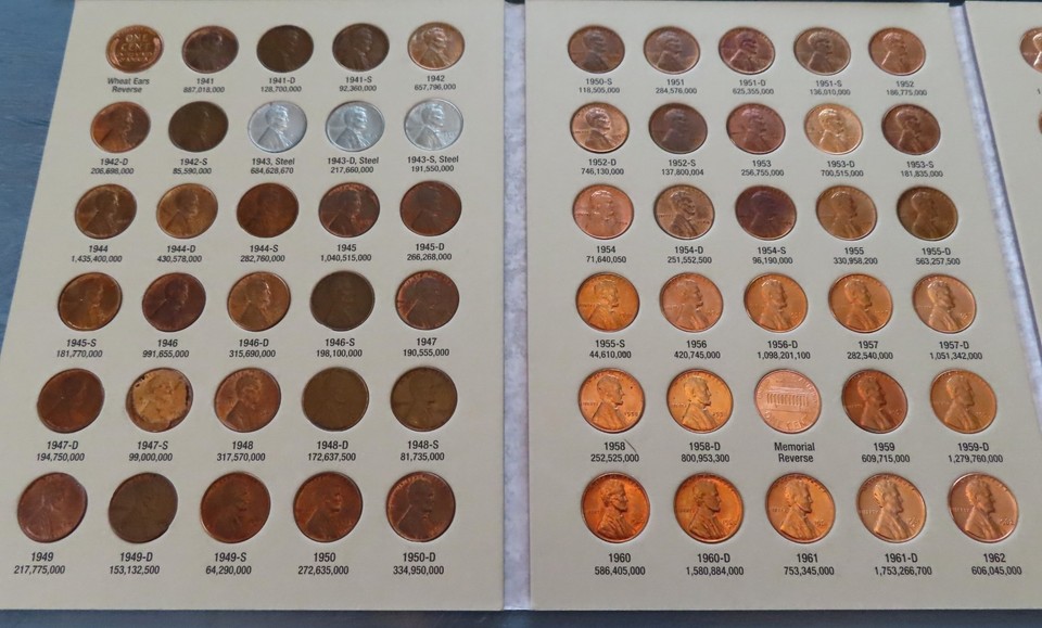 *Nice Quality* Lincoln Cent Set Collection 1941-1974 WHEAT CENT ...