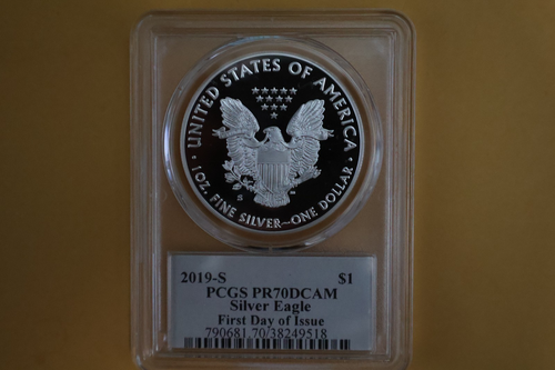 2019-S PROOF SILVER EAGLE PCGS PR70 DCAM FIRST DAY ISSUE Thomas ...