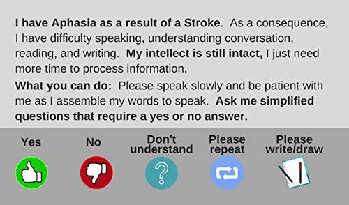 Aphasia Medical Alert Communication Wallet Card for Stroke Victims | eBay