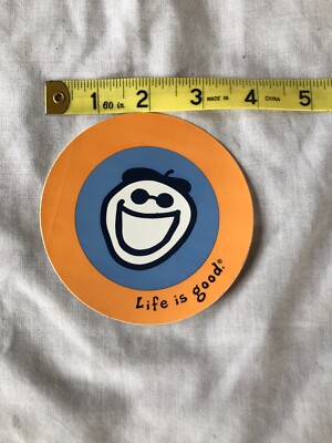 Life Is Good Decal Sticker 4” Orange Blue Happy Face New Free Shipping ...