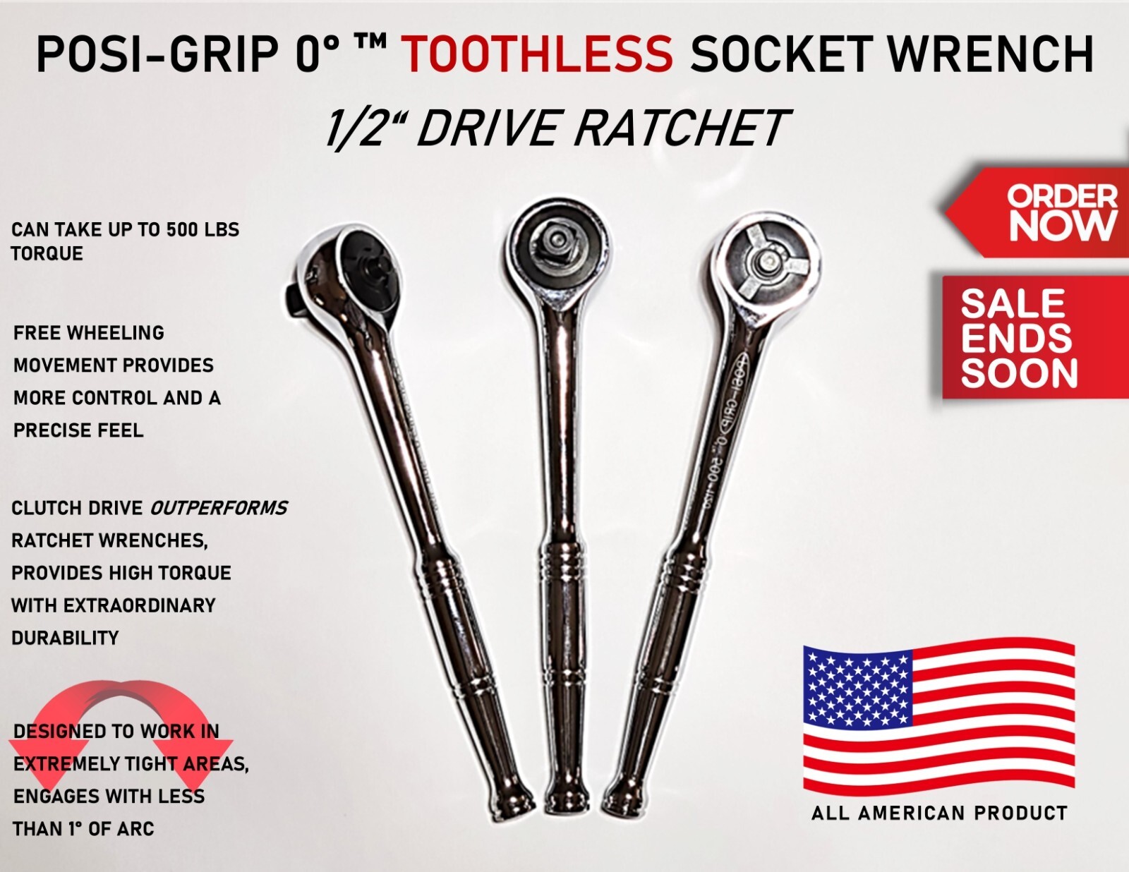Posi Grip Ratchet, New, MADE IN USA 1/2 GEARLESS | eBay