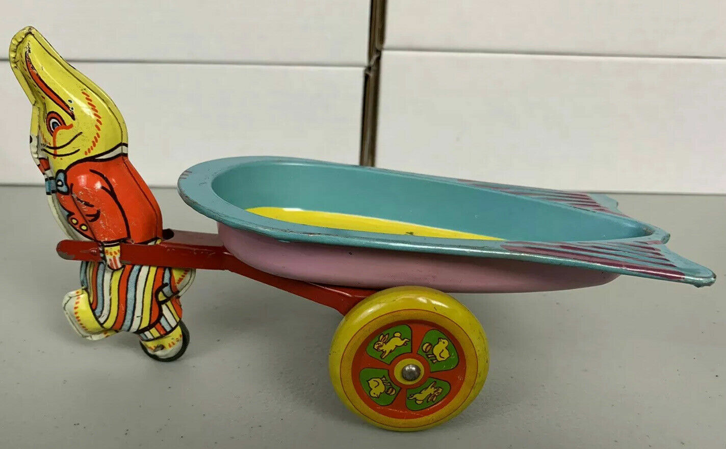 Vintage Easter Bunny With Cart Wyandotte Toy Made In USA Happy Easter ...
