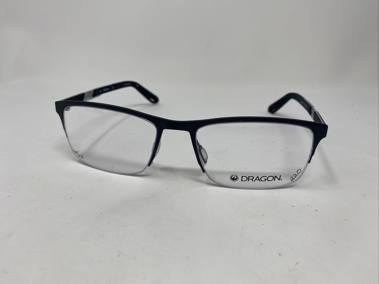 DRAGON DR 5008 002 MATTE BLACK 55/18/145 HALF RIMLESS R433 | eBay