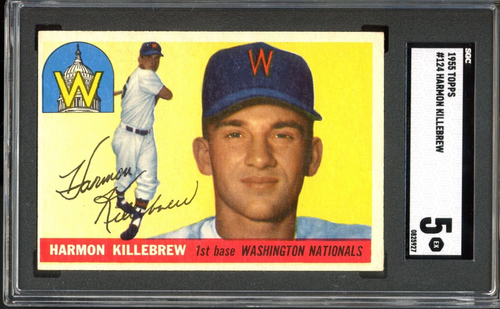 1955 Topps #124 Harmon Killebrew Rookie SGC 5 Washington Senators HOF ...