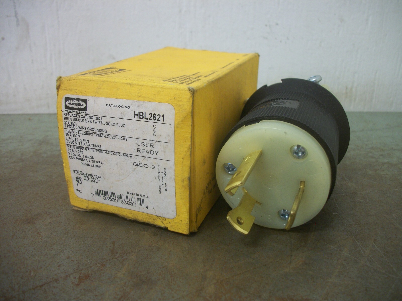 HUBBELL TWIST-LOCK PLUG HBL2621 30AMP 250VOLT 2P 3W GRND NIB | eBay