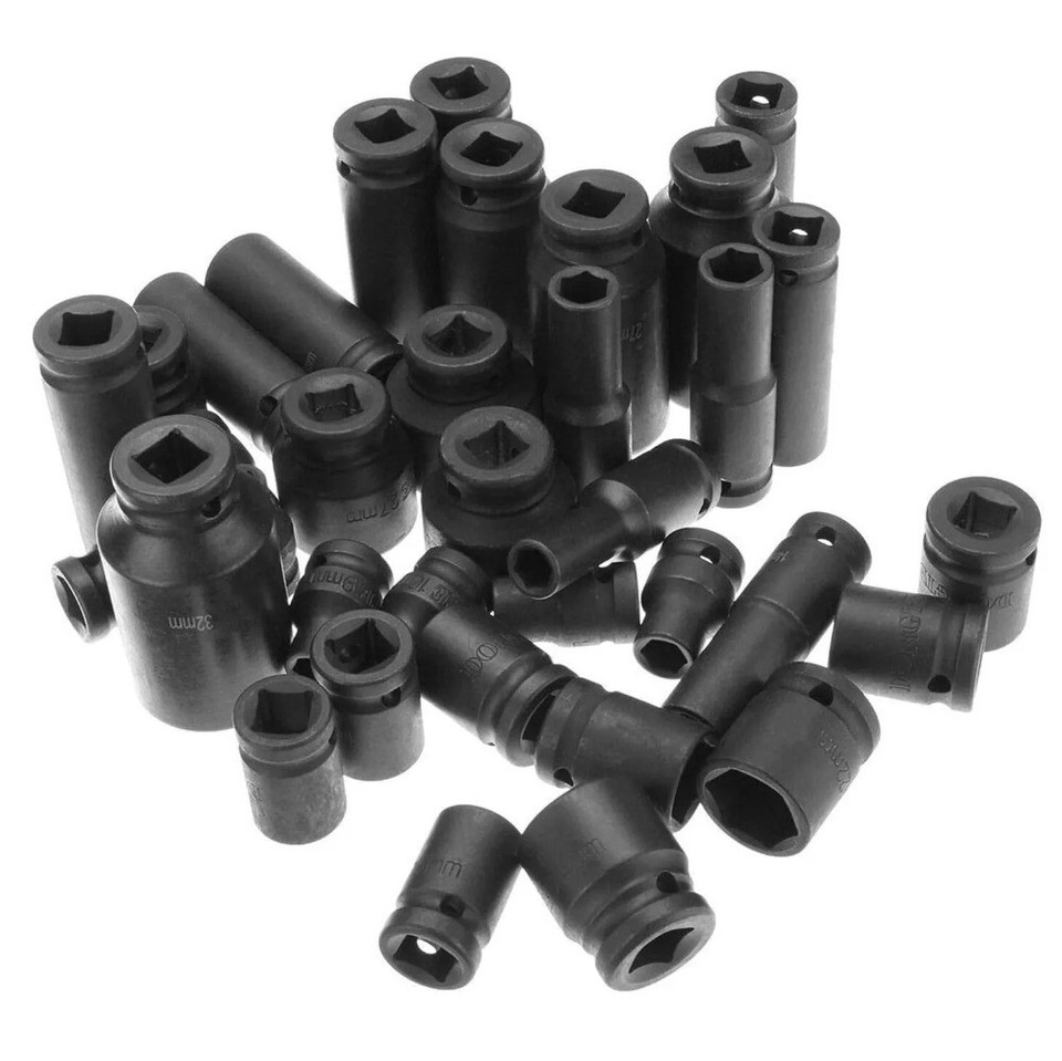 35Pcs DEEP IMPACT Socket Set 1/2" Inch Drive Long Reach Impact Sockets ...
