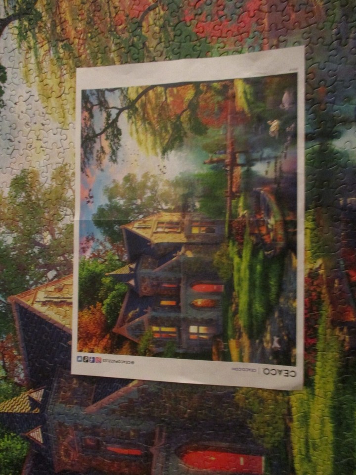 Dominic Davison "Gothic Fishi8ng Lodge" Cewaco 1000 Piece Puzzle in Ex ...