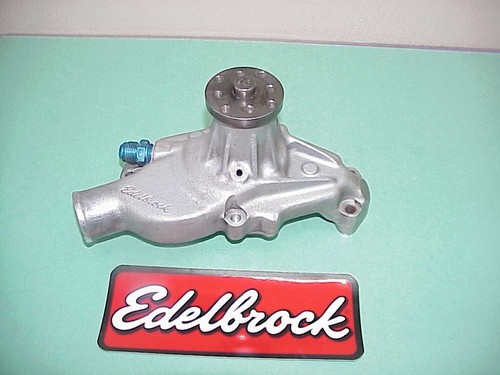 Edelbrock Victor #8810-2 SB Chevy Circle Track SHORT Aluminum WaterPump ...