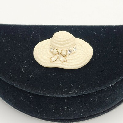 Lovely LENOX Brooch Pin Lady Hat Bonnet Porcelain Jewelry Rhinestones ...