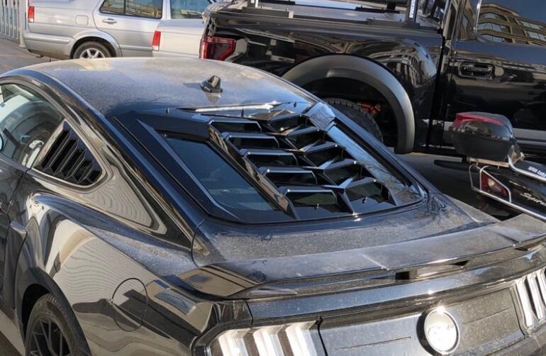 For Ford Mustang 2015-2023 Lamborghini Gloss Black Rear Vent Window ...