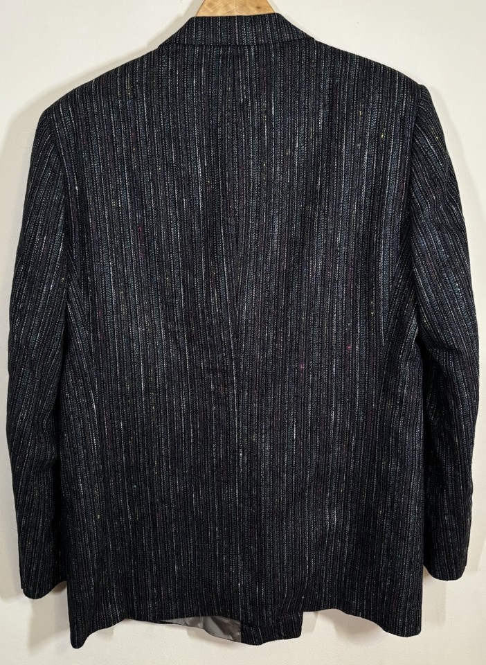 1980s San Marino Blazer Mens 44R Grey Striped Made In Italy Multicolour ...