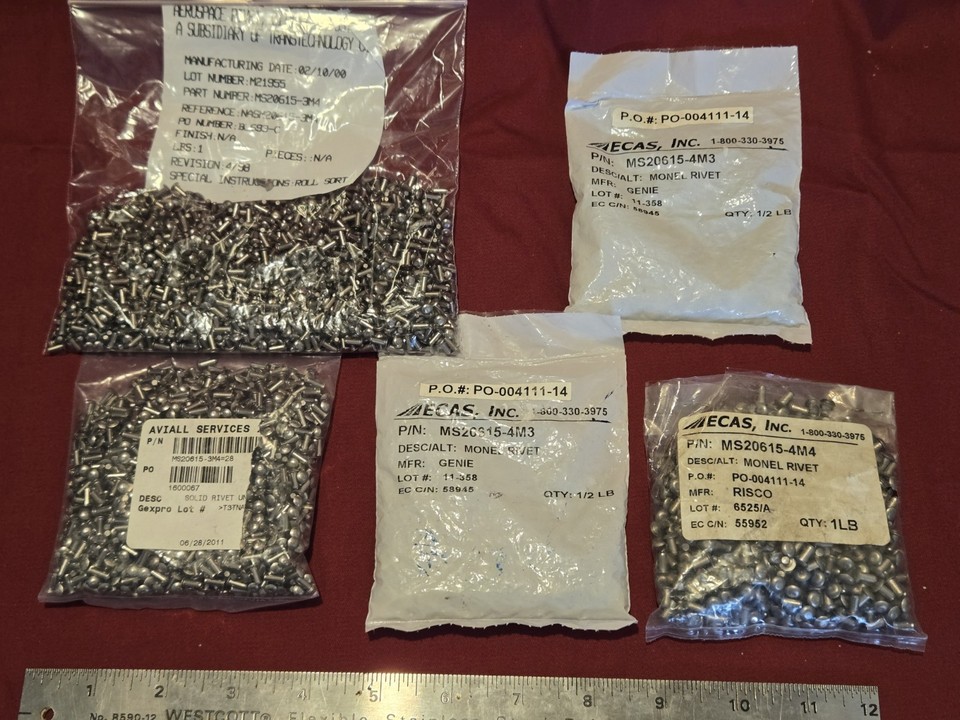 4 Lbs Assorted Aerospace/Airplane Monel Rivets | eBay