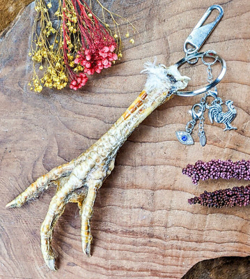 cf21 Chicken Foot Keychain chicken & All Seeing Eye Charms Talisman ...