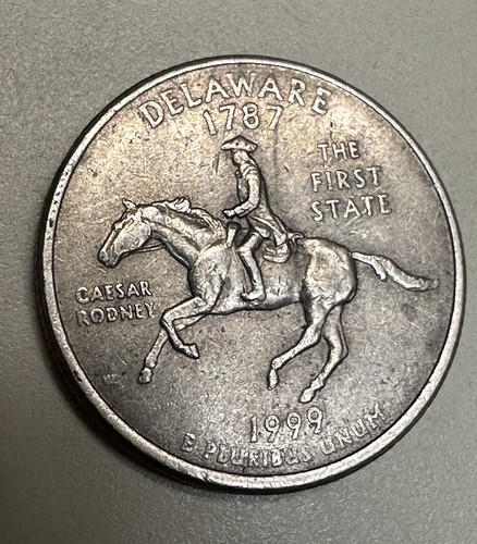 RARE 1787 1999 “D” Delaware *FIRST STATE QUARTER DOLLAR* Coin W/ Caesar ...