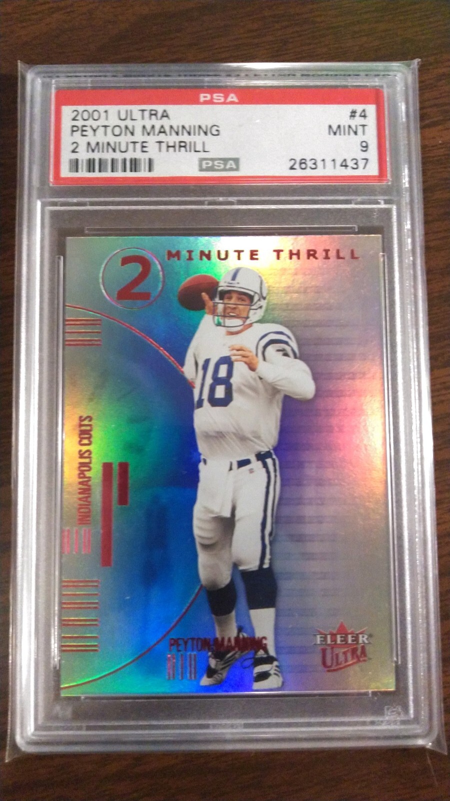 2001 Ultra 2 Minute Thrill #4 Peyton Manning Colts graded PSA 10 Gem Mint Pop 1 | eBay
