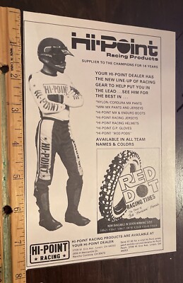 Vintage Hi Point Motorcycle Products print ad Boots Gloves ,Red Dot ...