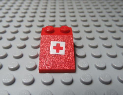 LEGO 2x3 Red Slope with Red Cross | eBay