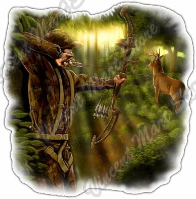 Deer Bow Hunter Arrow Hunting Wildlife Car Bumper Vinyl Sticker Decal 4 ...