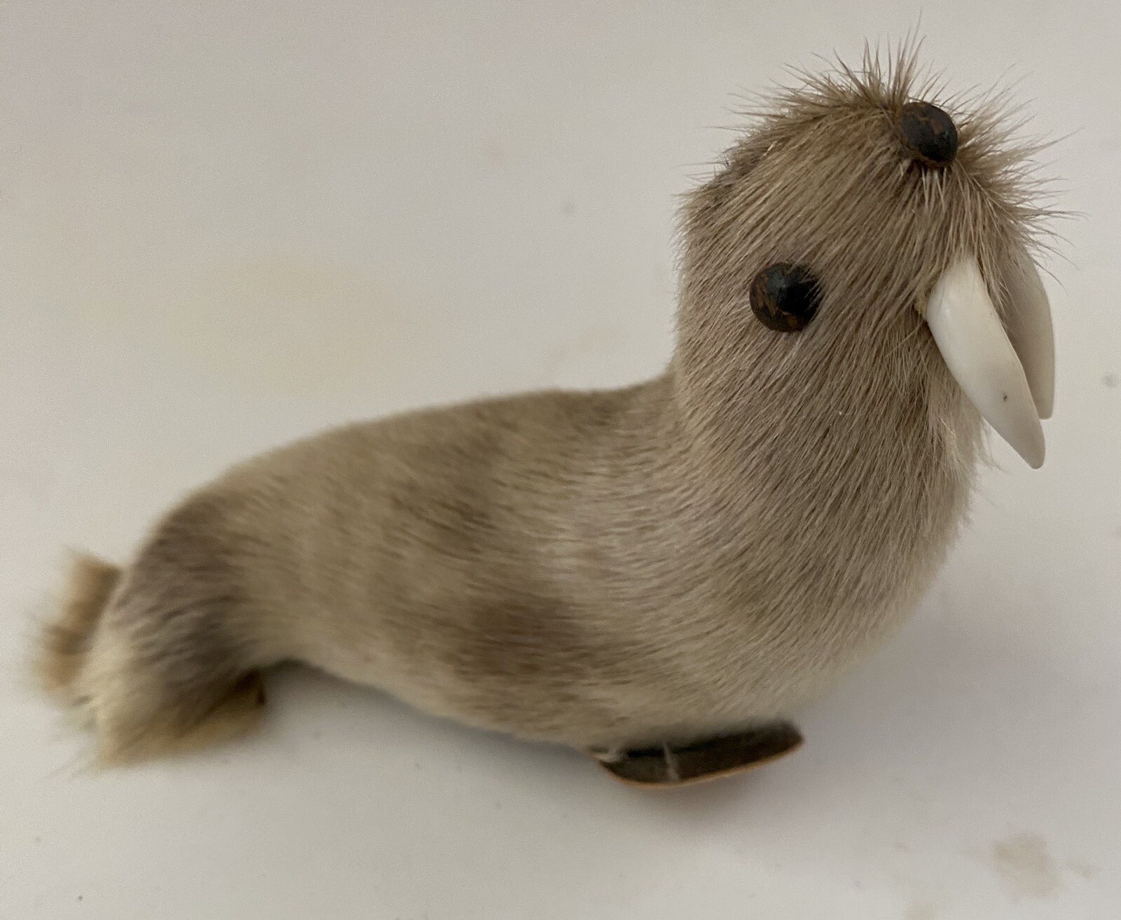 Vintage Miniature Walrus 5"w by 3"H Made with real fur, no tag | eBay