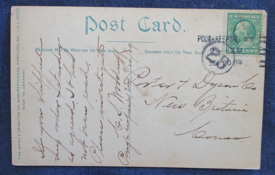 1909 Poughkeepsie New York Post Office Court House Postcard Straight ...