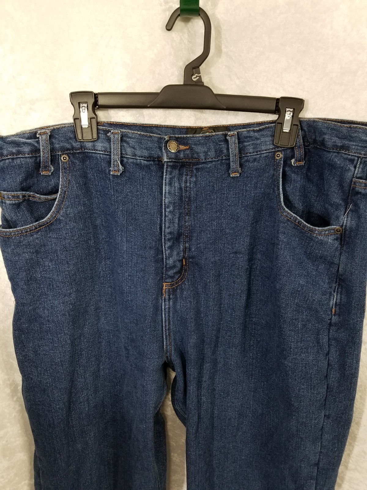 Redhead Men's Green Fleece Lined Denim Jeans Size Tag 44x34 Measures ...