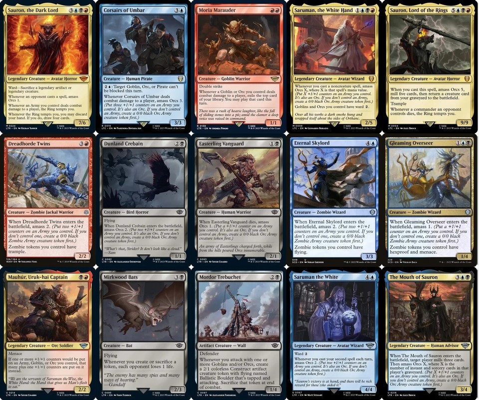 Commander Amass Orc Deck - Sauron Army - LOTR Lord of the Rings - 100 ...