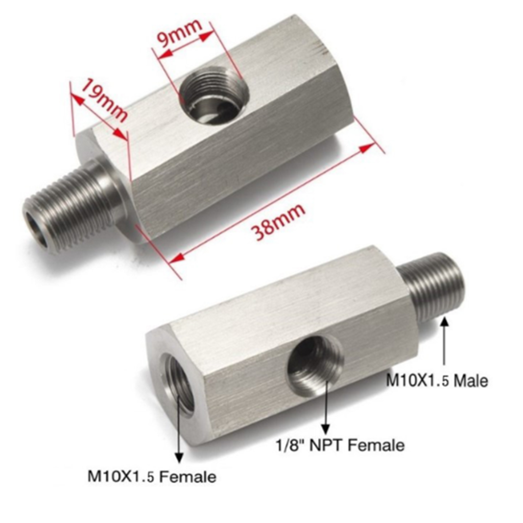 Turbo Oil Pressure Sensor Fitting 1/8 NPT M10X1.5 Female to M10X1.5 ...