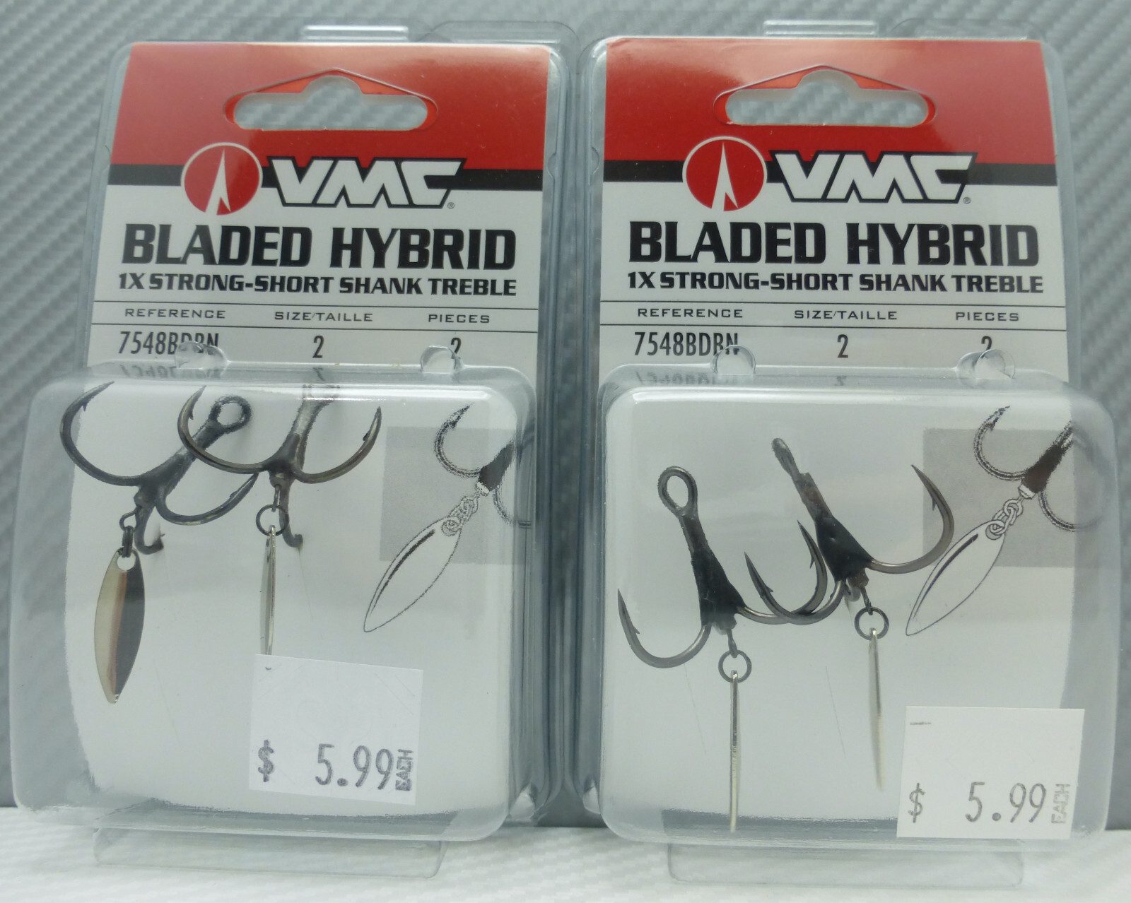 VMC Bladed Hybrid Size 2 Short Shank Treble hooks two packs | eBay