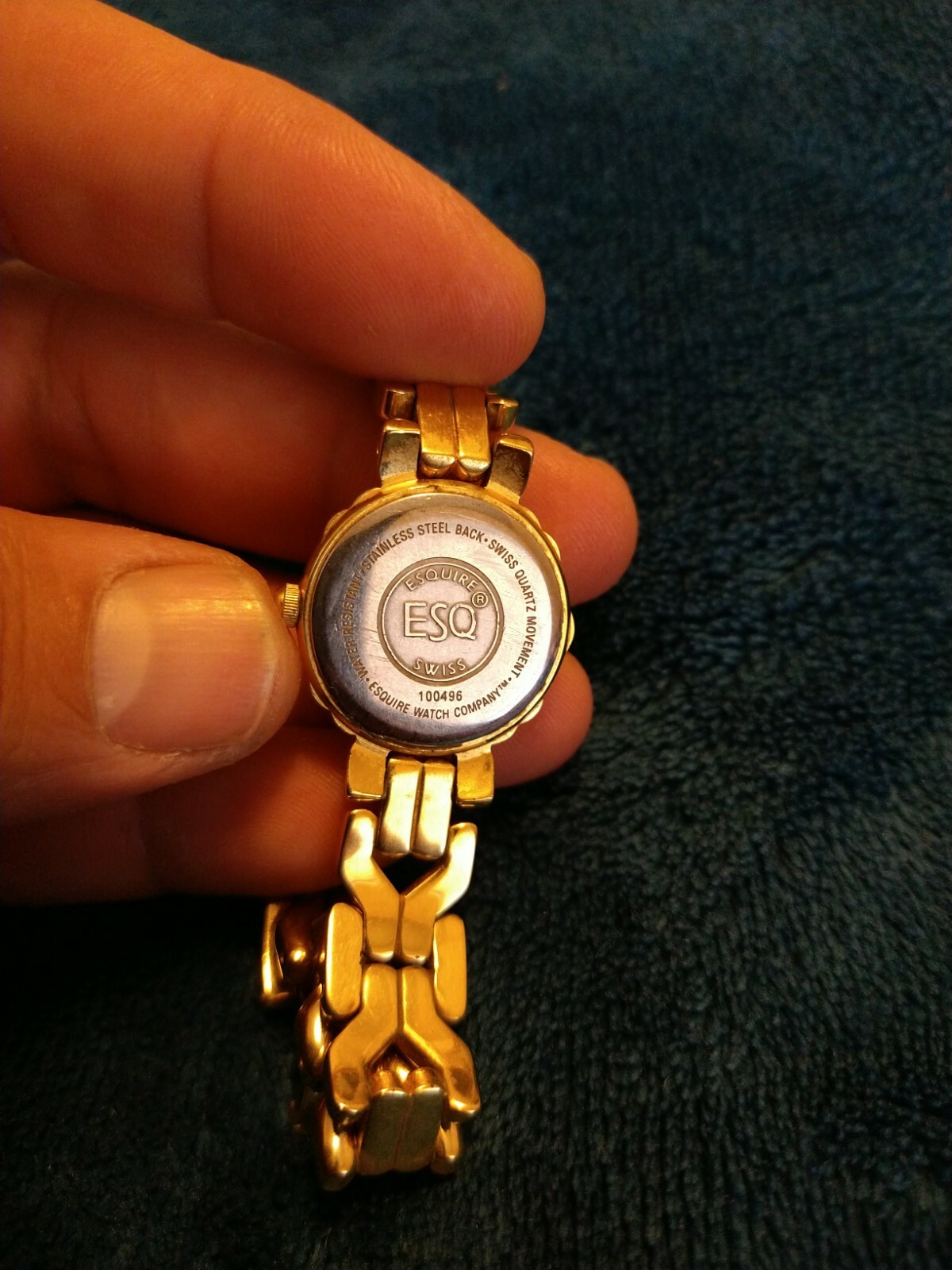 Esq Swiss 100496 Womens 14k Gold Plated Bracelet Diamond Dial Watch ...