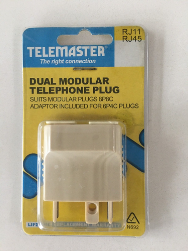 Australian Telephone Socket 605 Plug to Dual Modular For 6P4C Plugs ...