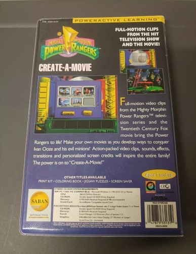 (3) MIGHTY MORPHIN POWER RANGERS CREATE A MOVIE PRINT KIT COLORING BOOK ...
